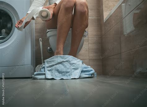 Sexy Woman Sitting Wc Erotic Photo Sexual Fashion Photo Bathroom Stock Photo Adobe Stock