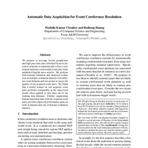 automatic data acquisition for event coreference resolution acl anthology