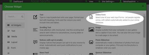online form widget sporty online support centre