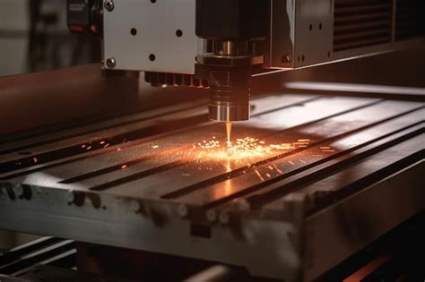 Premium AI Image CNC Laser Cutting Of Metal Modern Industrial Technology Making Industrial