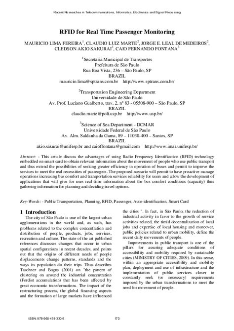 Pdf Rfid For Real Time Passenger Monitoring