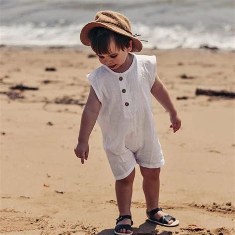 Г Летний хлопковый Мягкий комбинезон для маленьких мальчиков и девочек комбинезон комплект из