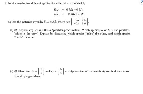 2 Next Consider Two Different Species R And S That
