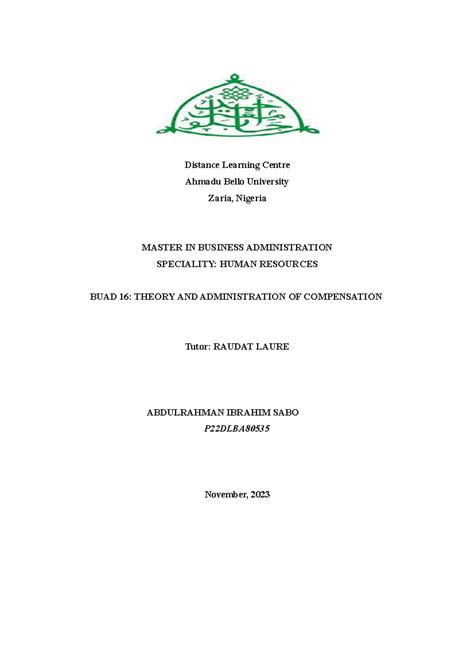 Distance Learning Centre Distance Learning Centre Ahmadu Bello