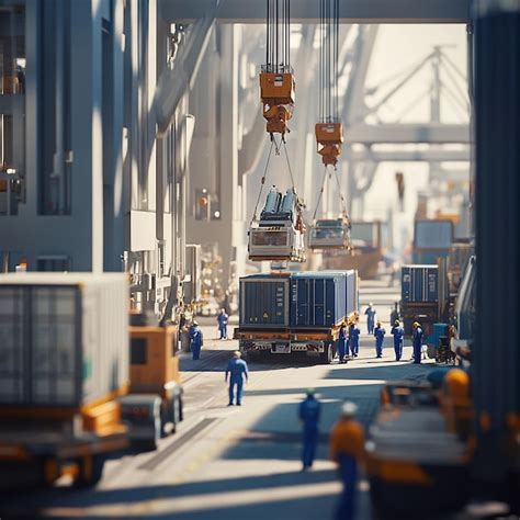 Foreman Man Working Checking At Container Cargo Harbor To Loading