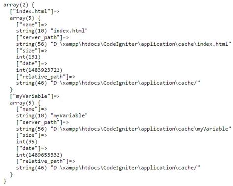 Codeigniter Caching Driver Library Caching Function Create Get Info
