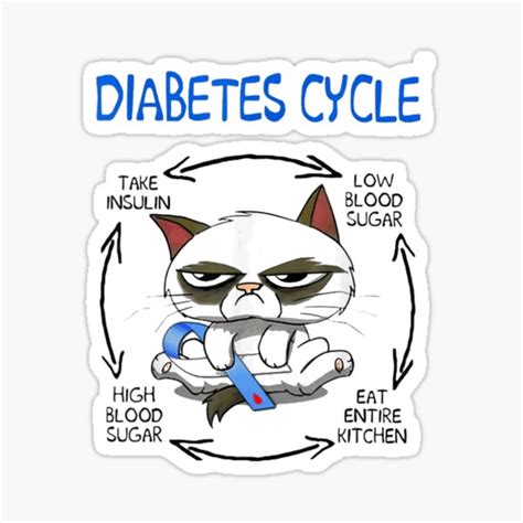 Funny Cat Diabetes Cycle Sticker For Sale By Alaiuggrobe Redbubble