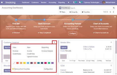 Accounting Dashboard Odoo 14 Community Edition Book Invoicing