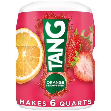 Tang Powdered Soft Drink Mix Instant Orange Strawberry 18 Oz Shelf