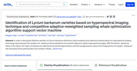 identification of lycium barbarum varieties based on hyperspectral imaging technique and