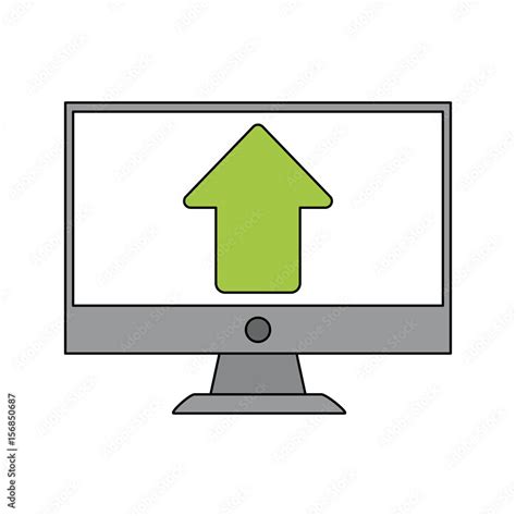 Arrow Computer Monitor Icon Vector Illustration Design Graphic Stock Vector Adobe Stock