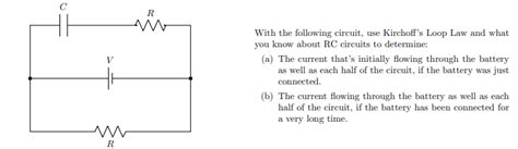 Solved With The Following Circuit Use Kirchoff S Loop Law Chegg