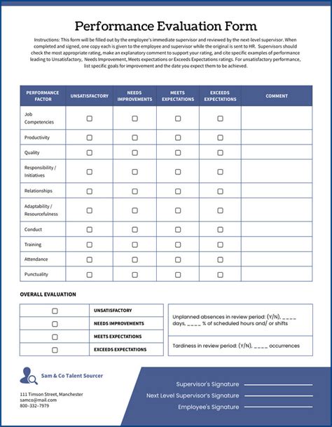 Employee Performance Evaluation Template Ready To Use