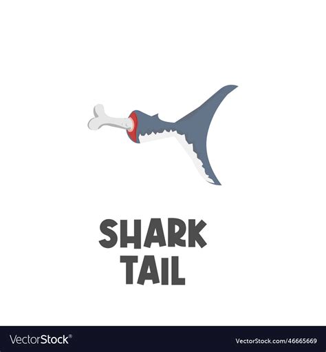 Shark Tail Bone Cartoon Royalty Free Vector Image