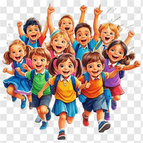 유치원 아이들과 함께 즐거운 개학 어린이 학교 유치원 Png 일러스트 및 이미지 에 대한 무료 다운로드 Pngtree