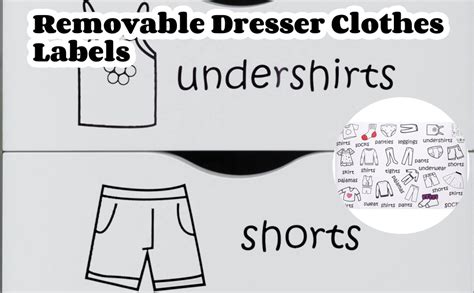 Drawer Labels 1 Sheets Dresser Clothing Decals Clothing