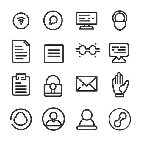 미니멀리스트 라인 아트 아이콘은 컬렉션 세트 로고 상징 프리미엄 Ai 생성 벡터