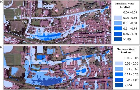 A Maximum Flood Water Levels Obtained By Modcel Raster B