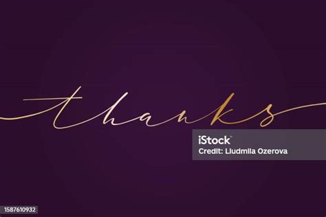 보라색 배경 카드에 황금 스크립트 글자를 주셔서 감사합니다 인쇄물 웹 배너 포스터를 위한 벡터 디자인 감사에 대한 스톡 벡터
