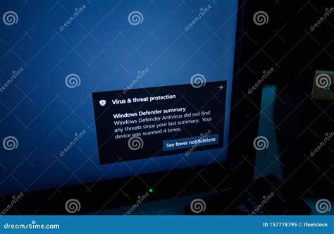 Virus And Threat Protection Notification Editorial Image Image Of Ecommerce Closeup 157778795