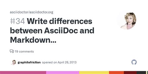 Write Differences Between Asciidoc And Markdown Documentation · Issue