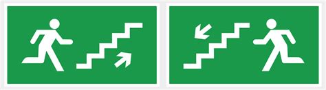 Safety Sign Emergency Exit Stairs 24453691 Vector Art At Vecteezy