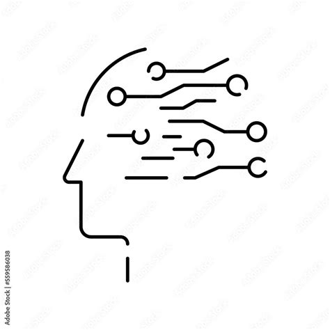 Stockvector Deep Learning Ai Linear Icon Neural Network With Cogwheels