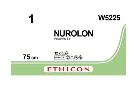 Хирургическая нить Ethicon Нуролон (Nurolon) 1, 10 шт. по 75 см, без ...
