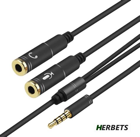 Headphone Microphone 2in1 Audio Line Transfer To Notebook Earphone Converter Headphone