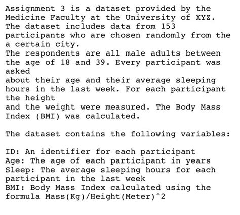 Part B Reporting With R The Dataset Assignment 3csv