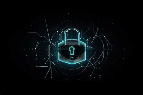 Premium Ai Image Cyber Security Concept Art Shield Key Lock Emerging From Laptop Screen