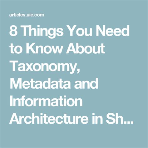 8 Things You Need To Know About Taxonomy Metadata And Information