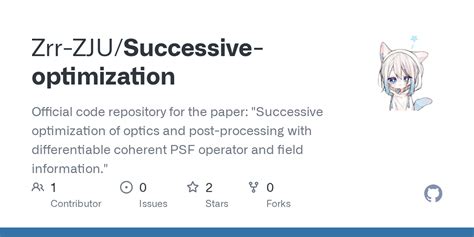 Github Zrr Zjusuccessive Optimization Official Code Repository For