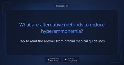 What Are Alternative Methods To Reduce Hyperammonemia