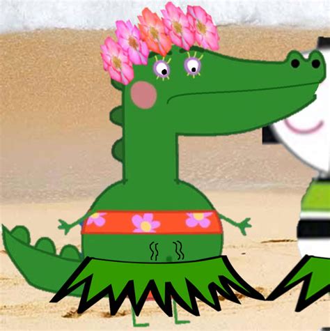 Mrs Crocodile As A Hula Dancer Stomach Growling By Miguel130509 On