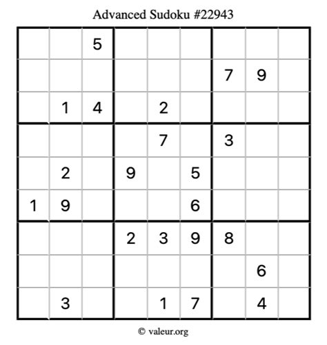 Advanced Sudoku Puzzle 22943