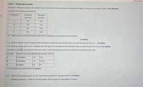 Solved Part I Problem Solving Direction Read And Analyze