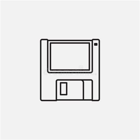 Floppy Diskline In Thin Line Black Color Flat Simple Vector Symbols Illustration Stock Vector