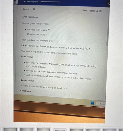 Solved L R V Perform The Bitwise And Operation With ∨∀ai