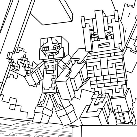 Printable Coloring Minecraft Dungeons Colouring Pages Diamond Head