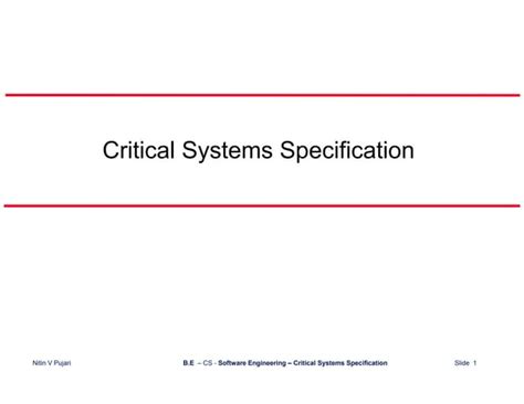 Critical Systems Specification Pdf