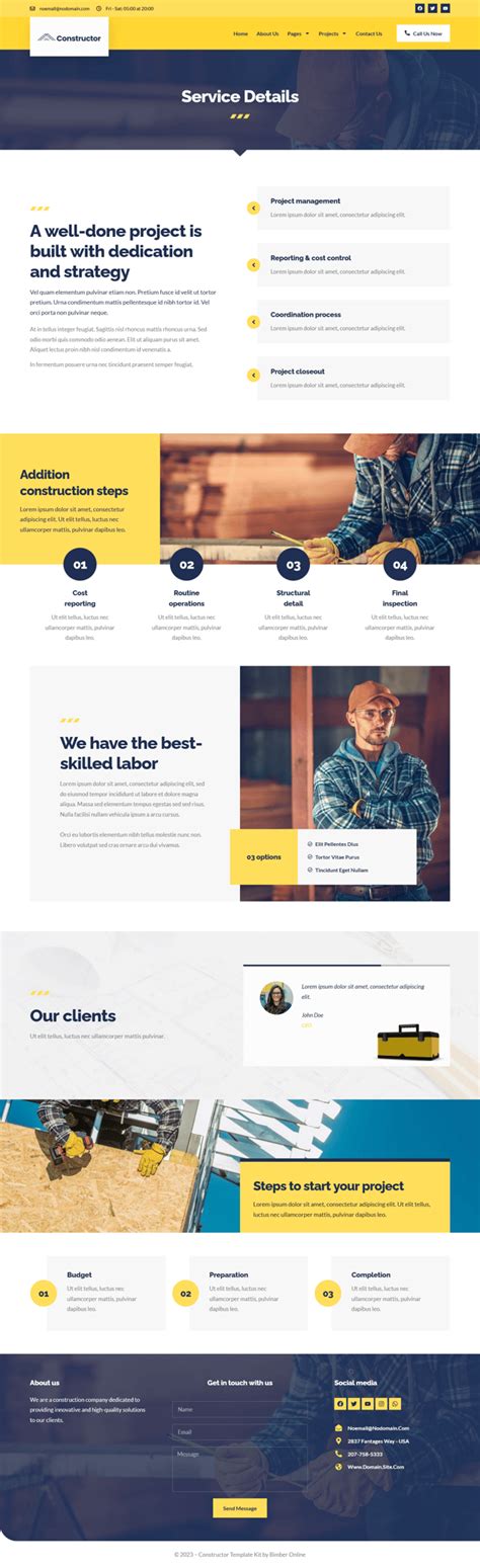 Constructor Construction And Repair Elementor Pro Template Kit Wp