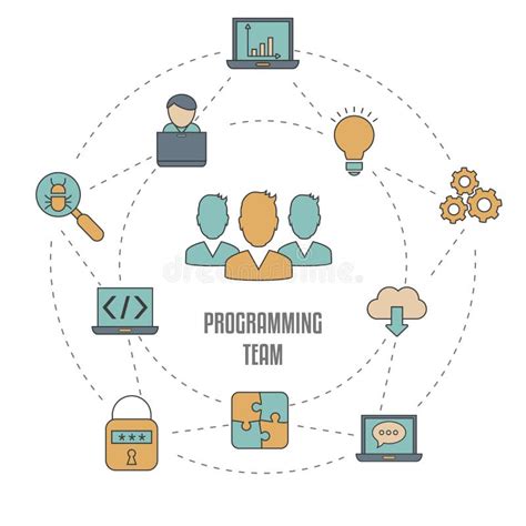 Teamwork Concept With People Stock Vector Illustration Of Internet