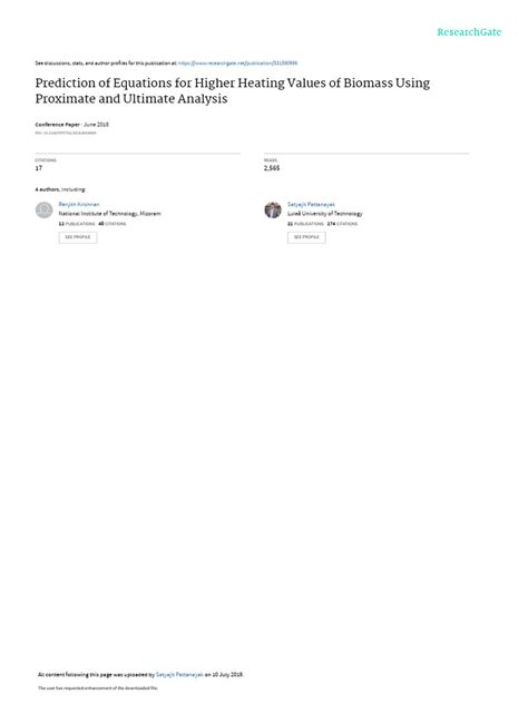 Prediction Of Equations For Higher Heating Values Of Biomass Using Proximate And Ultimate