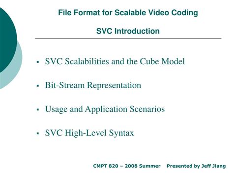 ppt file format for scalable video coding outline powerpoint