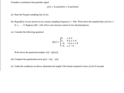 Solved Consider A Continuous Time Periodic