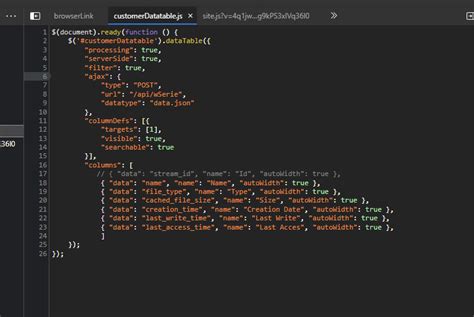 how to put the link on each cell in datatable from datasource