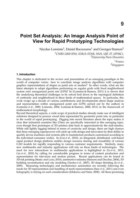 PDF Point Set Analysis An Image Analysis Point Of View For Rapid Prototyping Technologies