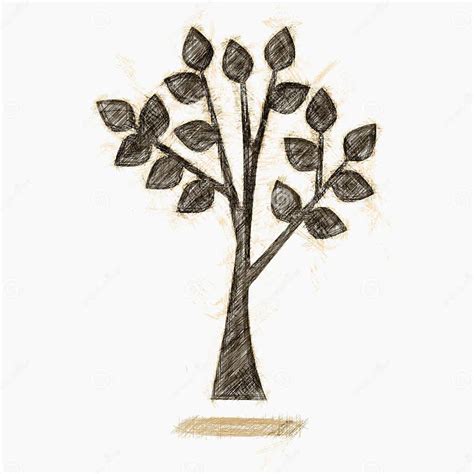 Stylized Hatch Tree Icon Stock Illustration Illustration Of Outline 280365626