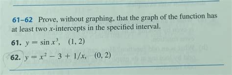 Solved 61 62 Prove Without Graphing That The Graph Of The